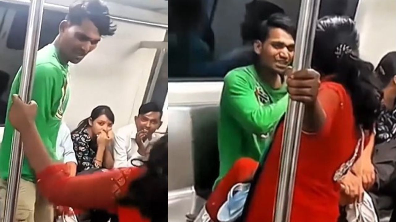 दिल्ली मेट्रो में सीट की लड़ाई, चले चप्पल, पड़े थप्पड़ हुई हाथापाई | 2 ...