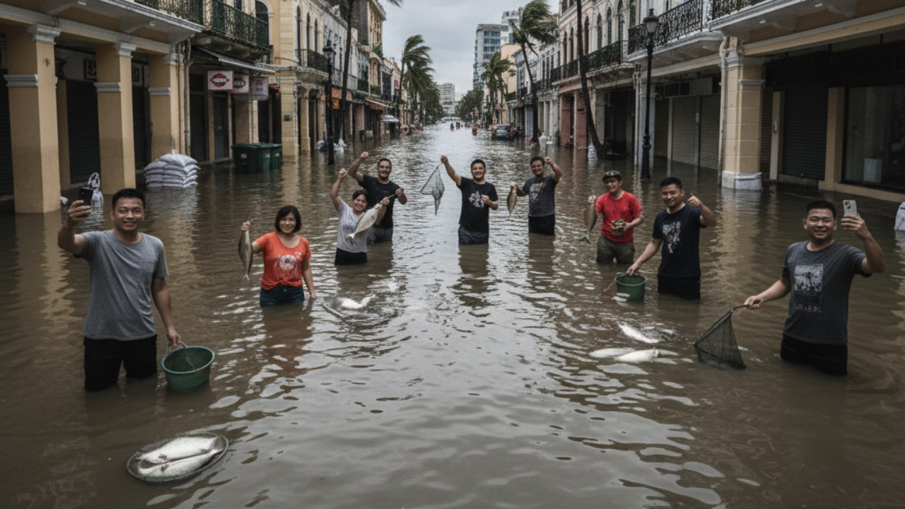 Super Typhoon Ragasa: भयानक तूफान रागासा में मस्ती की निंजा टेक्निक ...